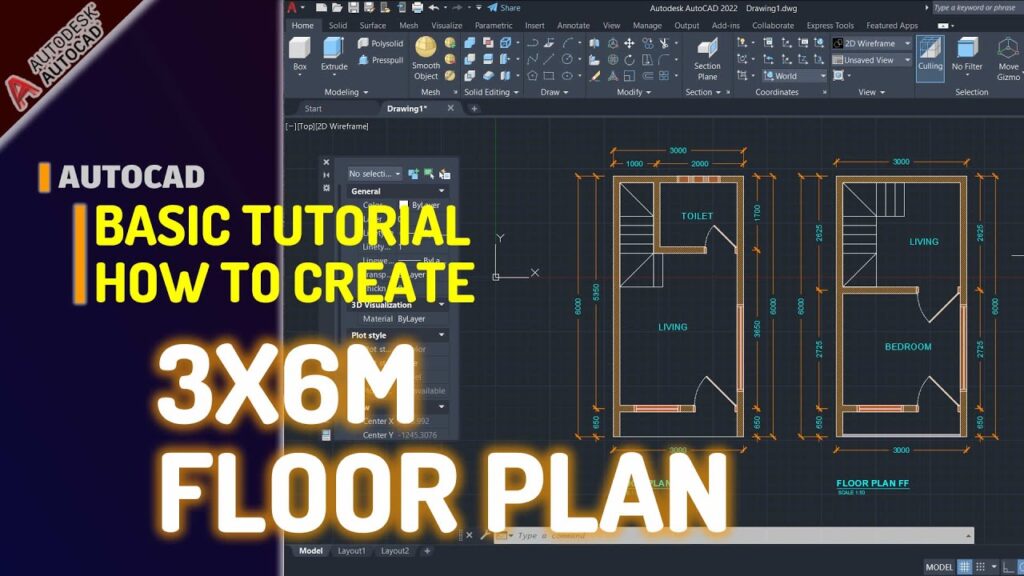 Exercise 05 AutoCAD Basic 3x6M 2nd Floor Plan Tutorial For Beginner ...
